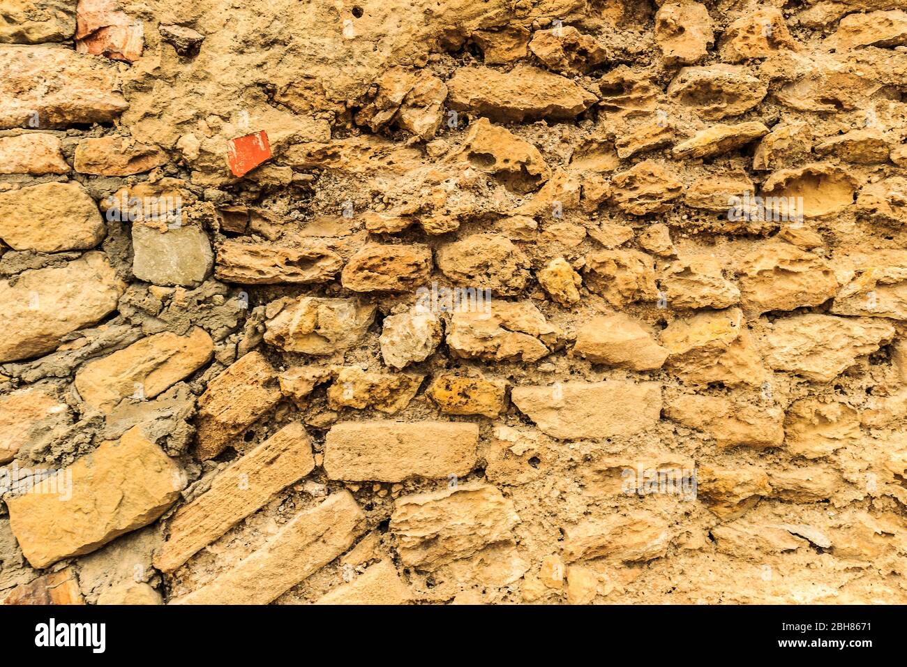 Background of ancient stone wall. Texture of old brick. Roman ...