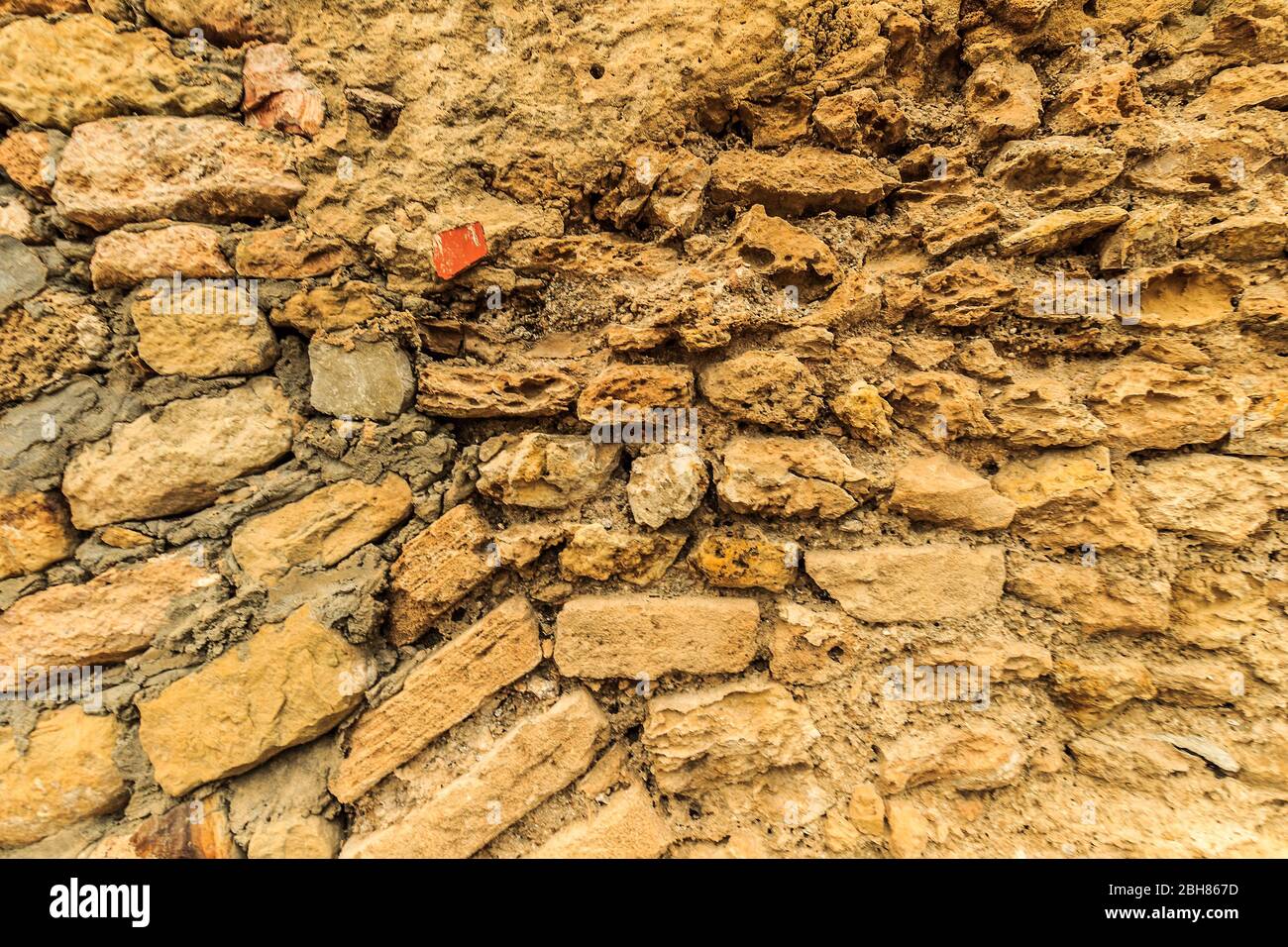 Background of ancient stone wall. Texture of old brick. Roman ...