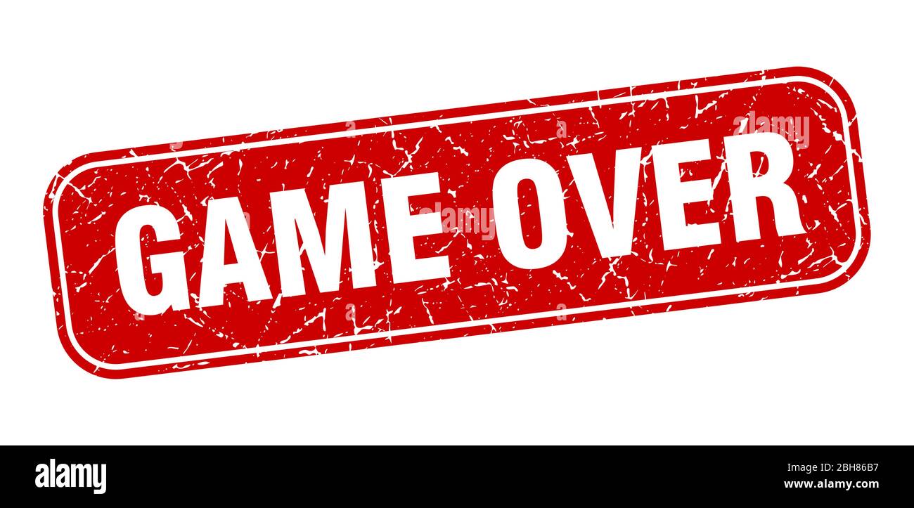 game over stamp. game over square grungy red sign Stock Vector Image ...