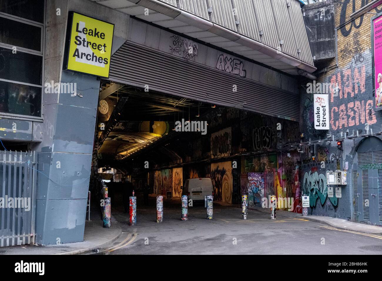 Entrance to Leake Street Arches in Waterloo, containing restaurants and ...