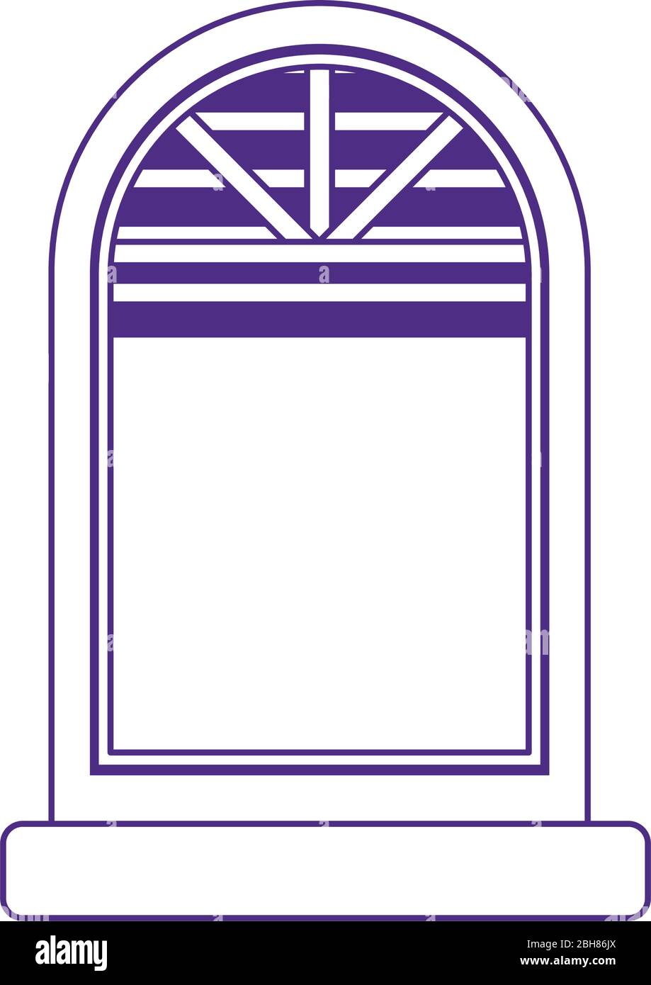 window facade exterior building isolated icon white background vector ...