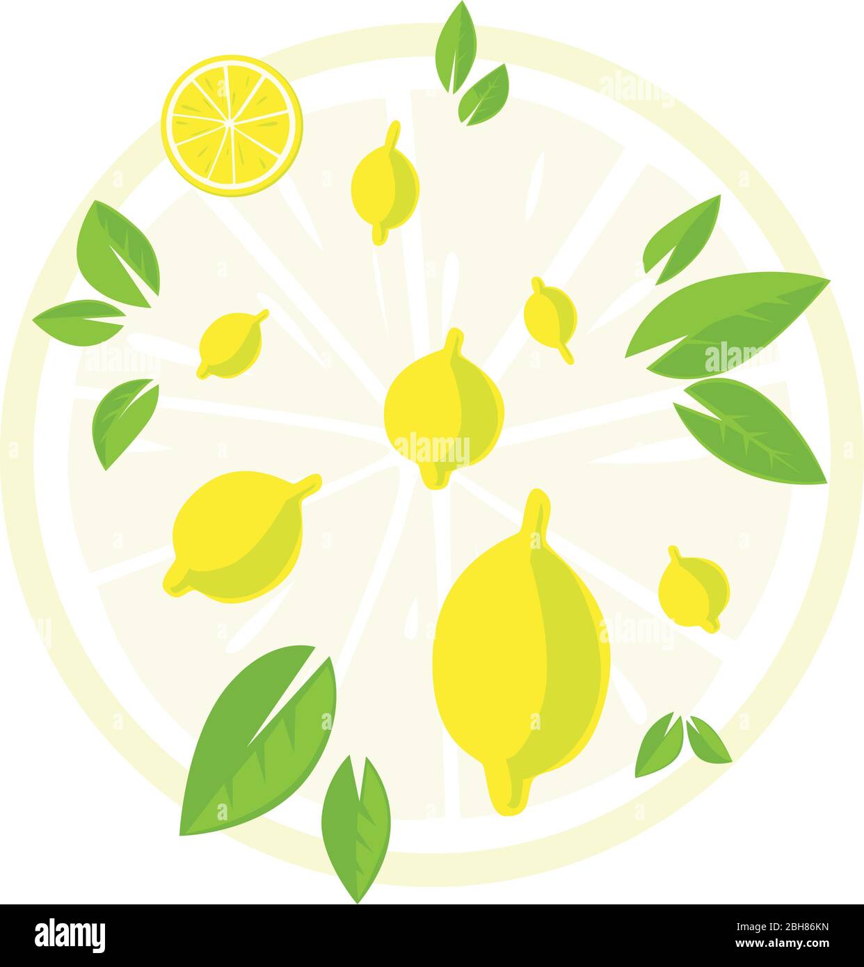 Design with Lemon an Leaf - Vector Illustration Stock Vector Image ...