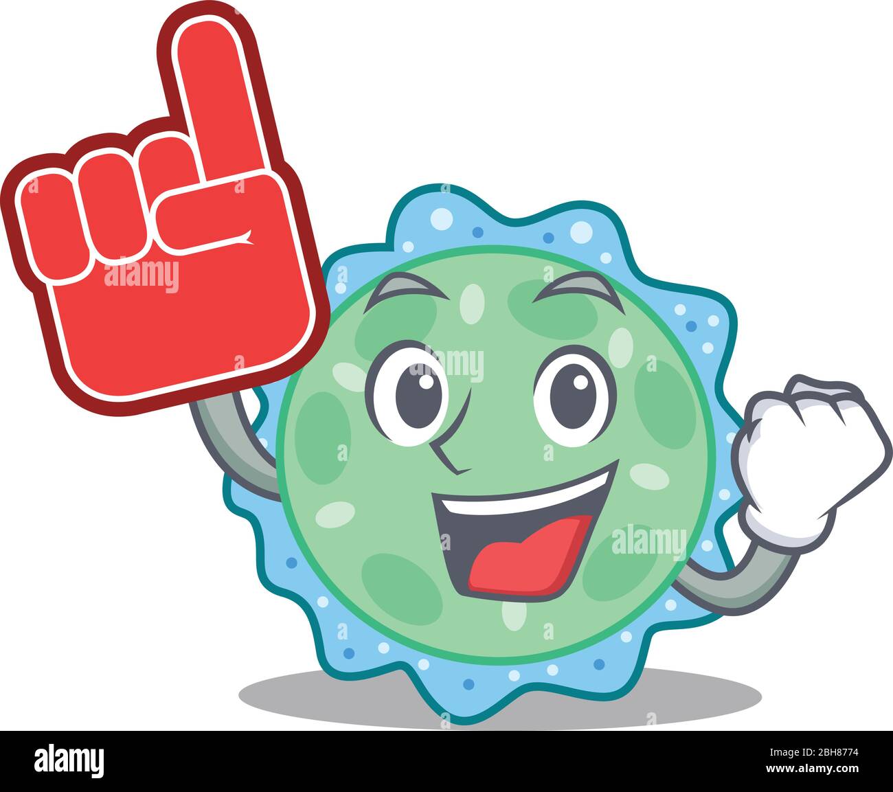 Pseudomonas aeruginosa presented in cartoon character design with Foam ...