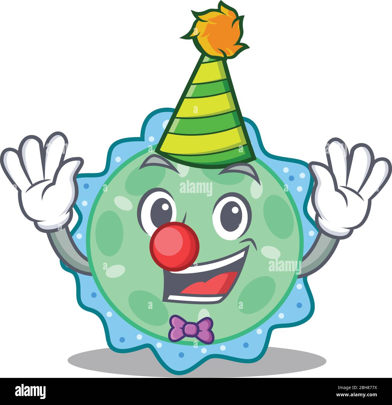 cartoon character design concept of cute clown pseudomonas aeruginosa ...
