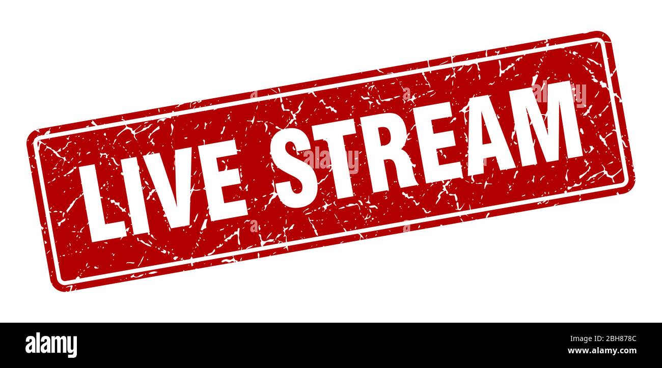 live stream stamp. live stream vintage red label. Sign Stock Vector ...
