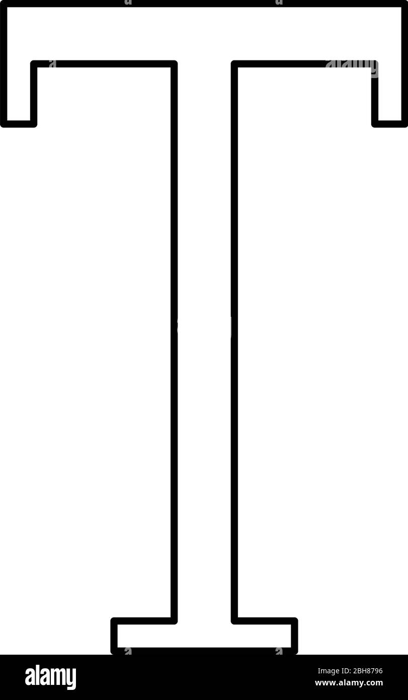 Tau greek symbol capital letter uppercase font icon outline black color ...