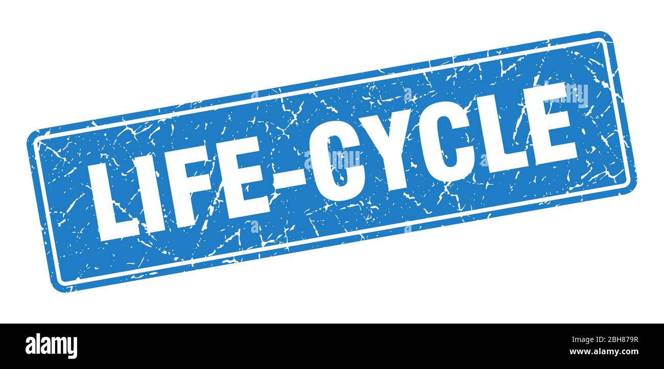 life-cycle stamp. life-cycle vintage blue label. Sign Stock Vector ...
