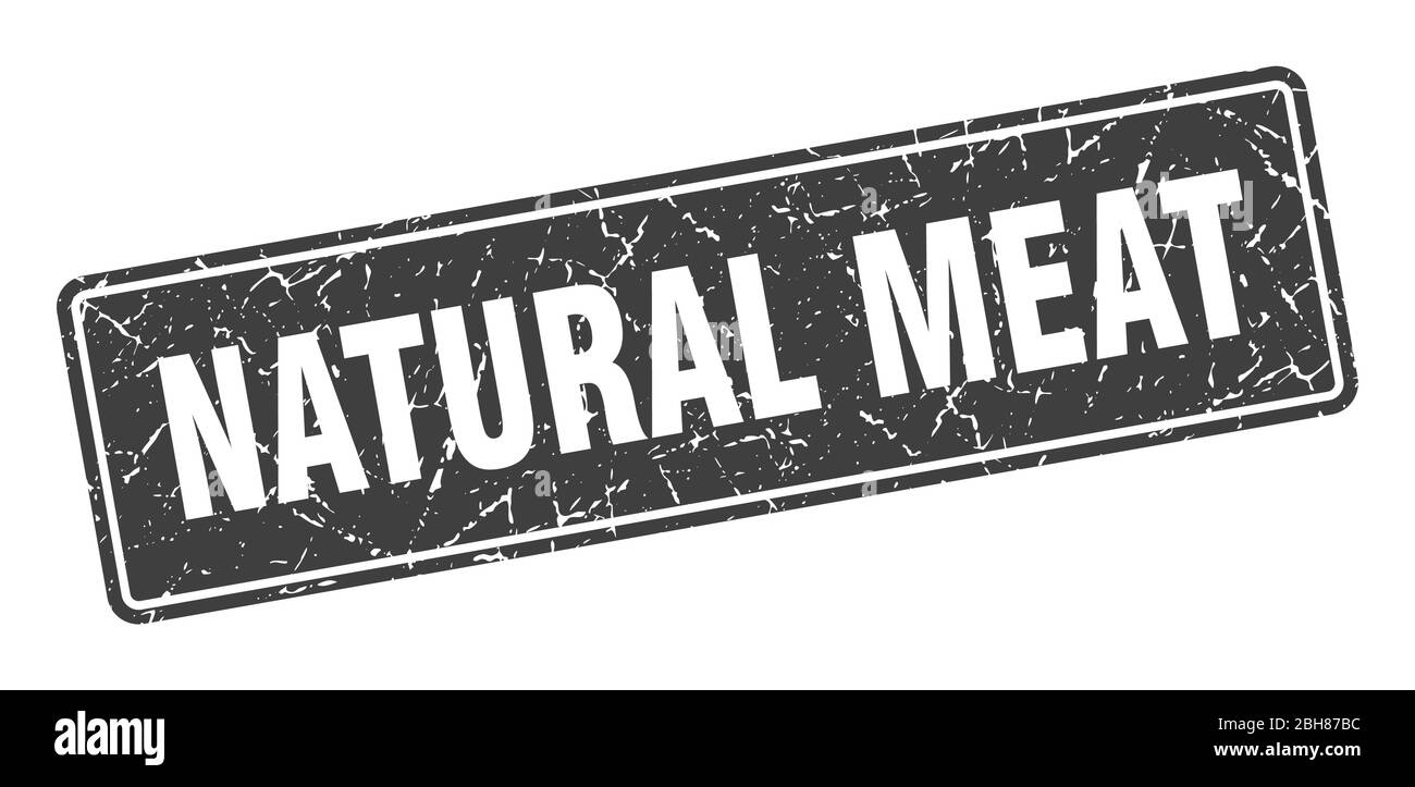 natural meat stamp. natural meat vintage black label. Sign Stock Vector ...