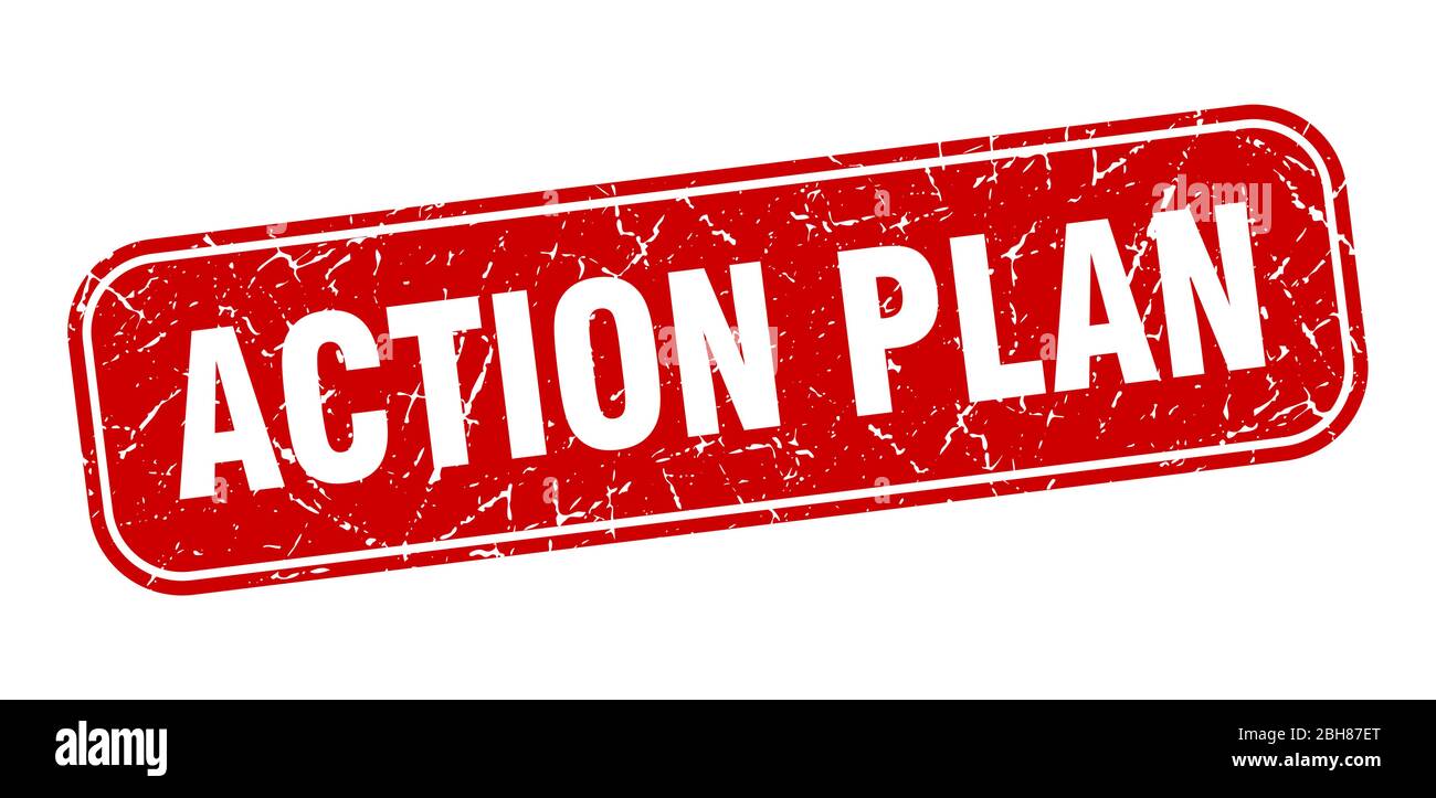 action plan stamp. action plan square grungy red sign Stock Vector ...