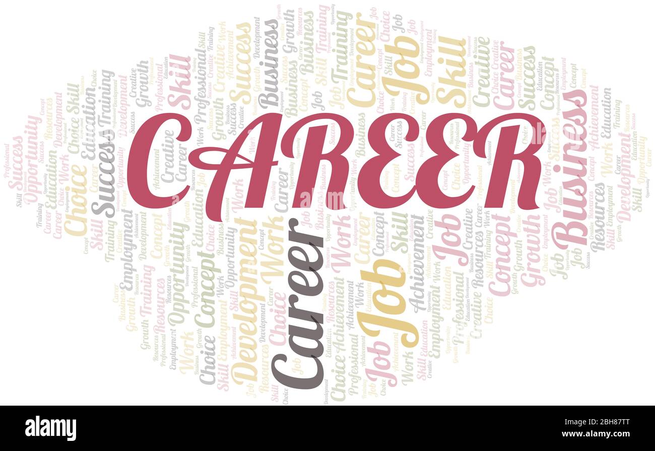 Career typography vector word cloud. Wordcloud collage made with the ...