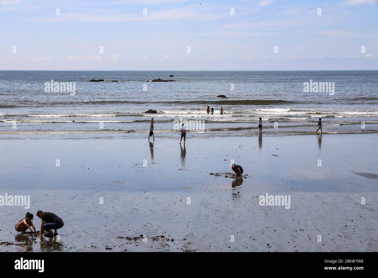 Beach goer does a handstand at popular Ruby Beach, Forks, Olympic ...