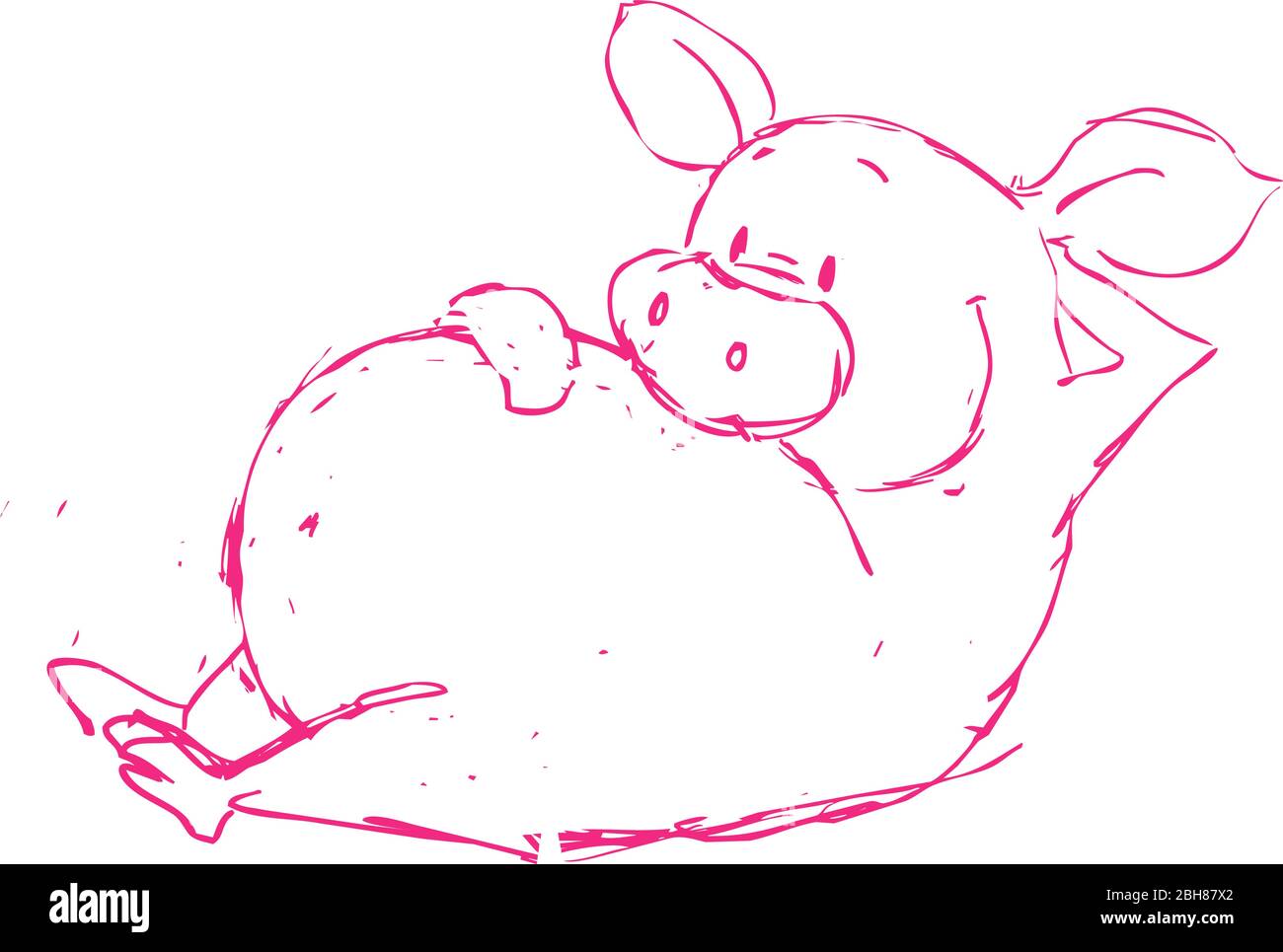 Funny Ping Pig Vector Illustration on White Background Stock Vector ...
