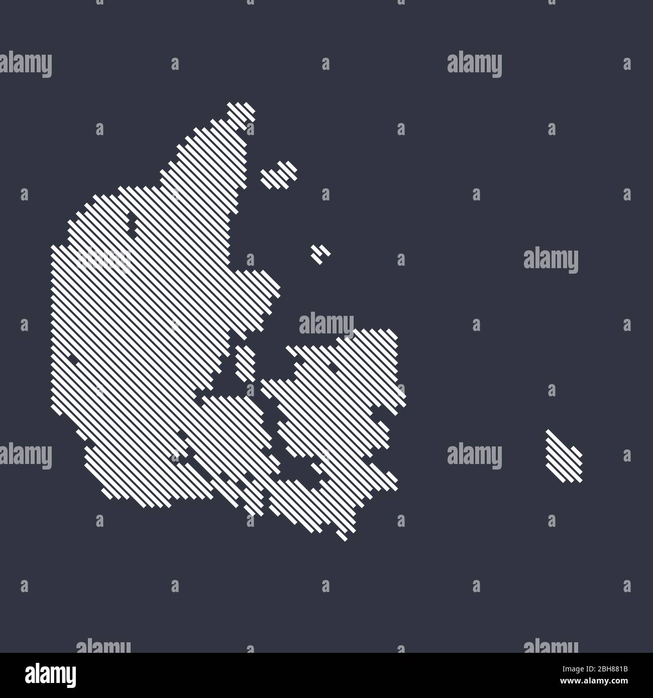 Stylized simple diagonal line map of Denmark Stock Vector Image & Art ...