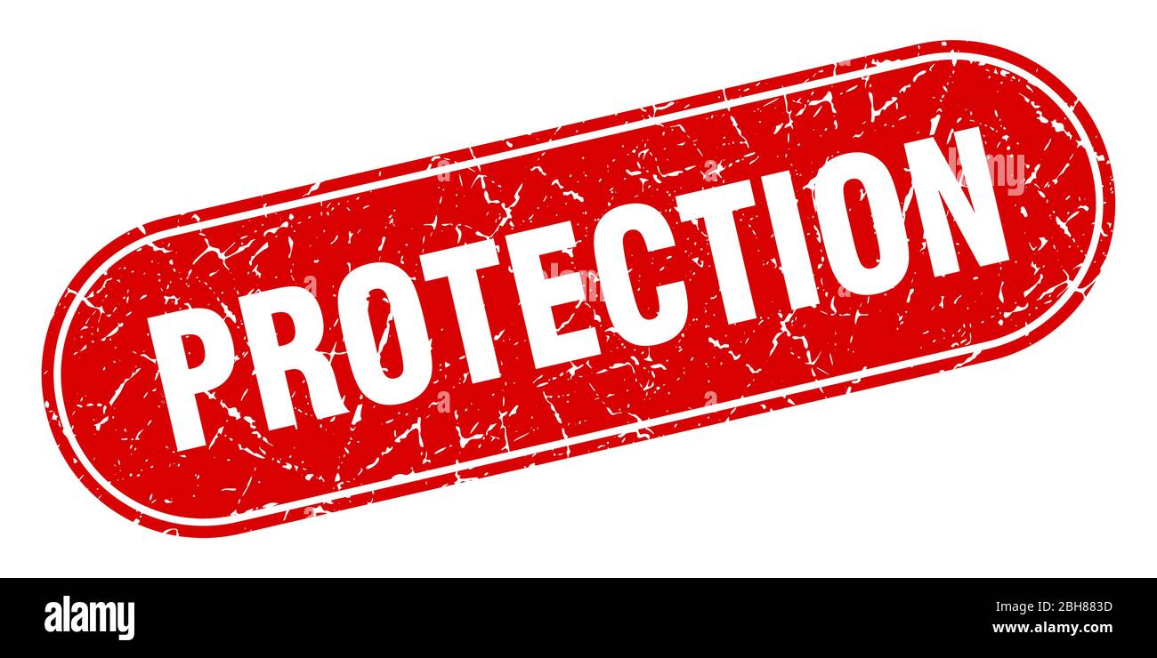 protection sign. protection grunge red stamp. Label Stock Vector Image & Art - Alamy