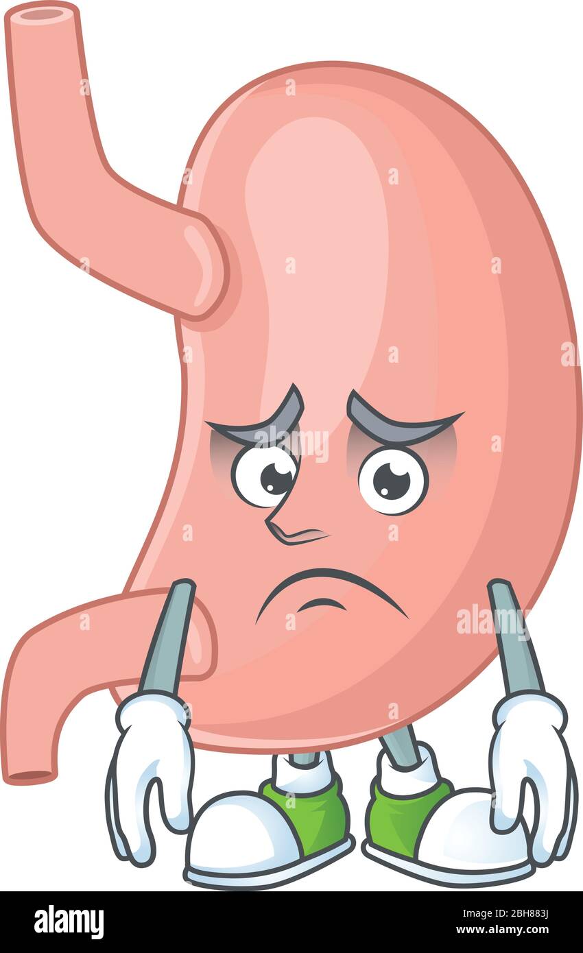 Cartoon picture of stomach with worried face Stock Vector Image & Art ...