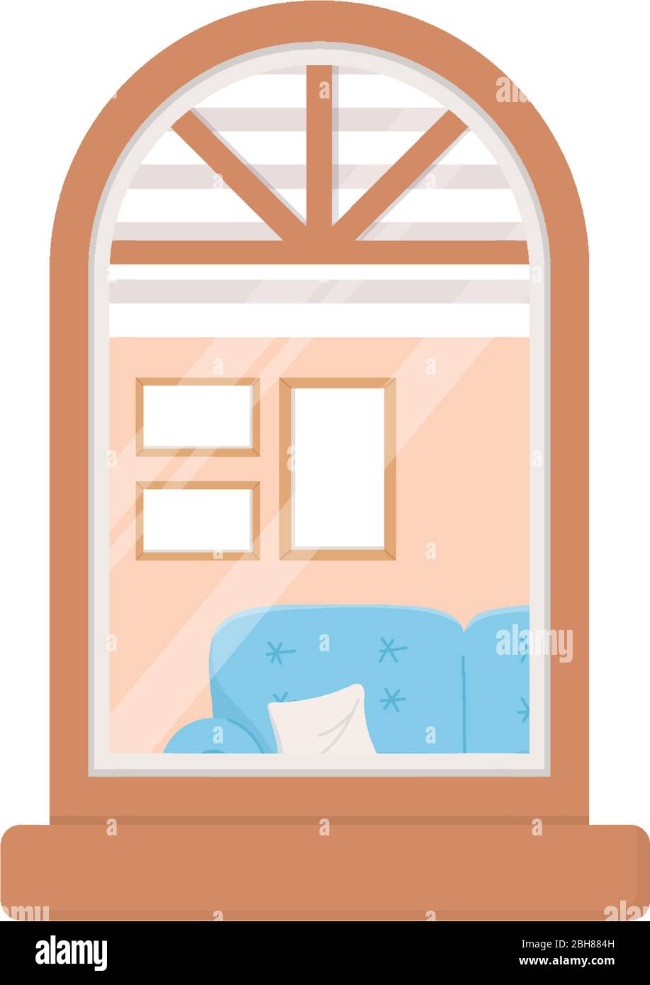 window facade exterior building isolated icon white background vector ...
