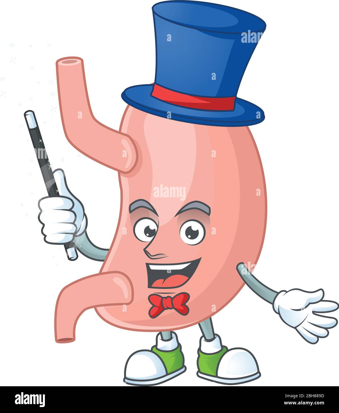 Talented stomach Magician cartoon character design style Stock Vector ...