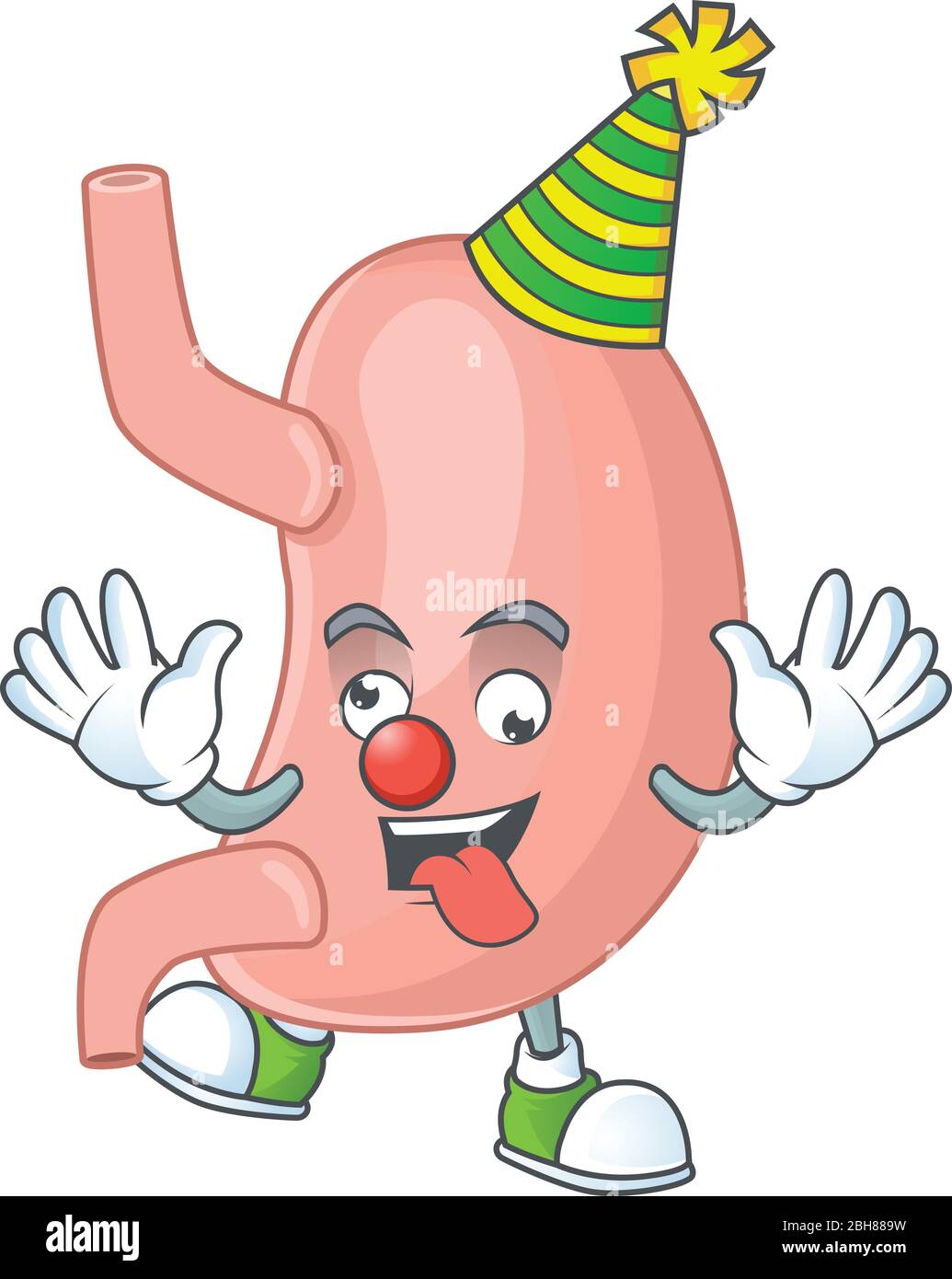 Amusing Clown stomach cartoon character mascot style Stock Vector Image ...