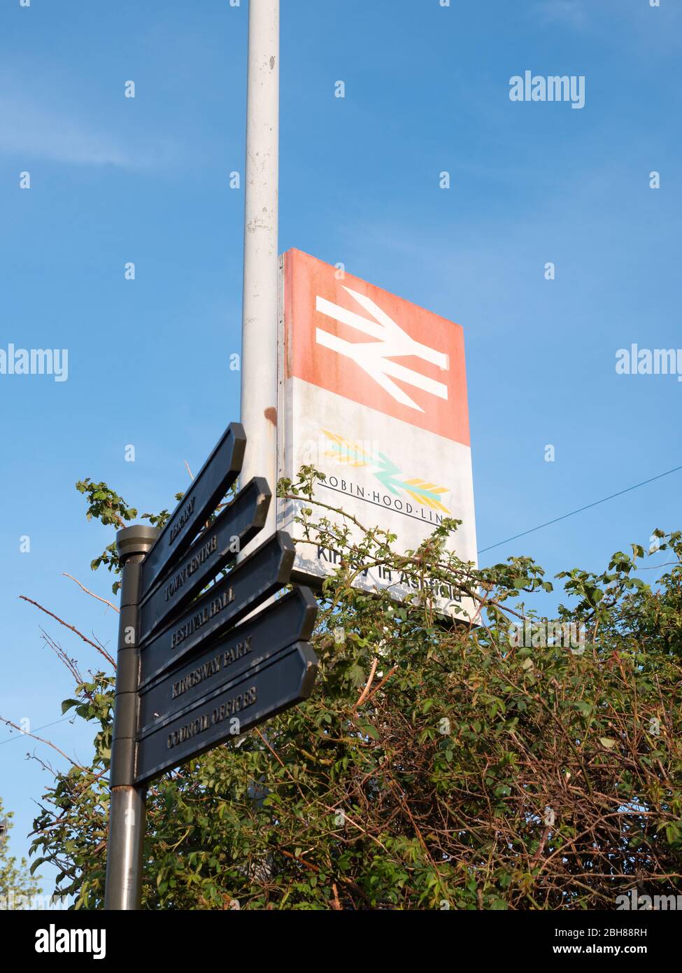 KIRKBY IN ASHFIELD, ENGLAND - APRIL 24: Signage for the Robin Hood ...