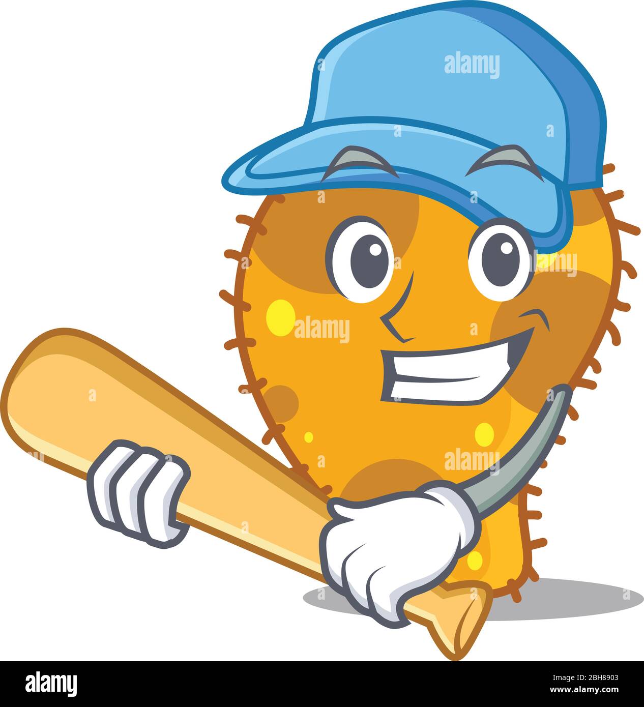 Picture of pseudomonas cartoon character playing baseball Stock Vector ...