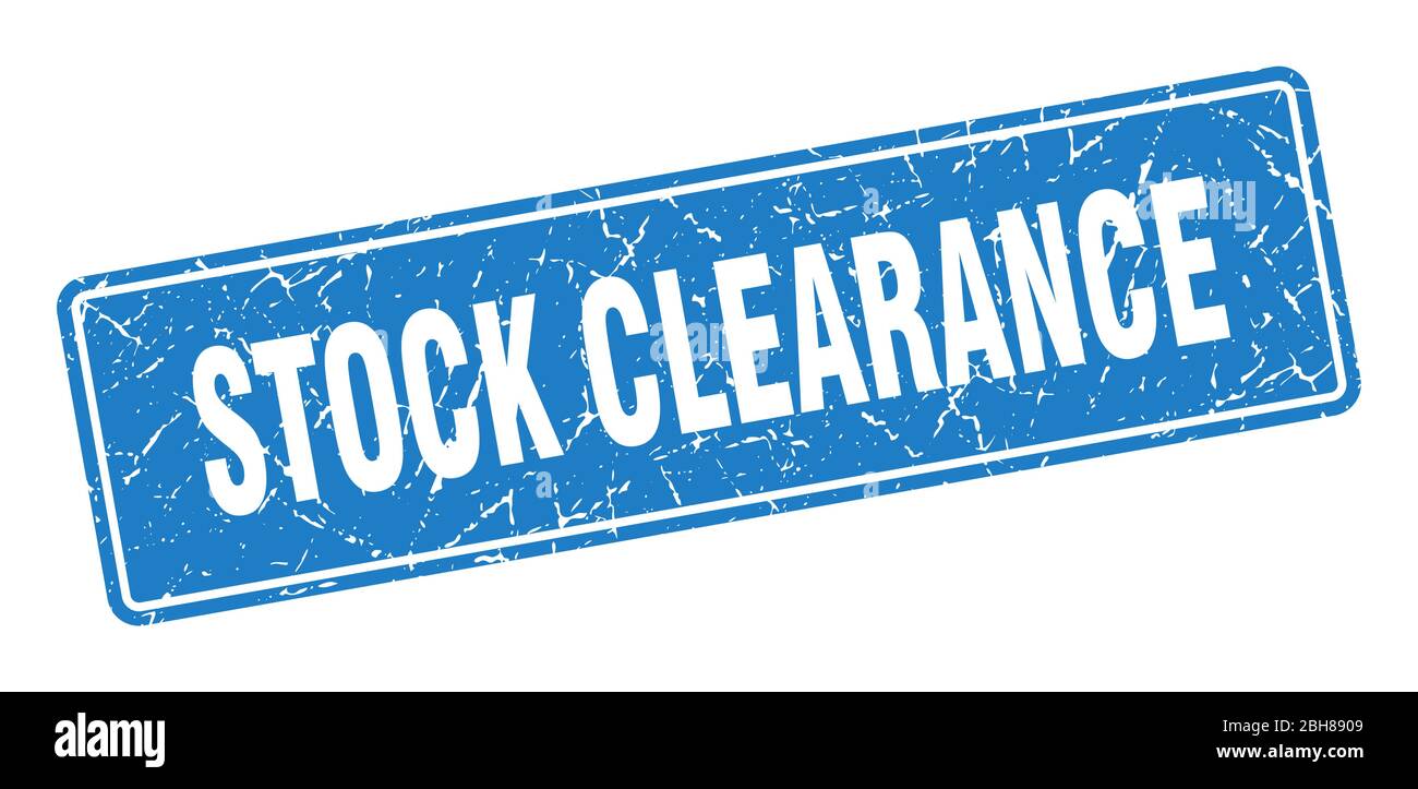 stock clearance stamp. stock clearance vintage blue label. Sign Stock ...