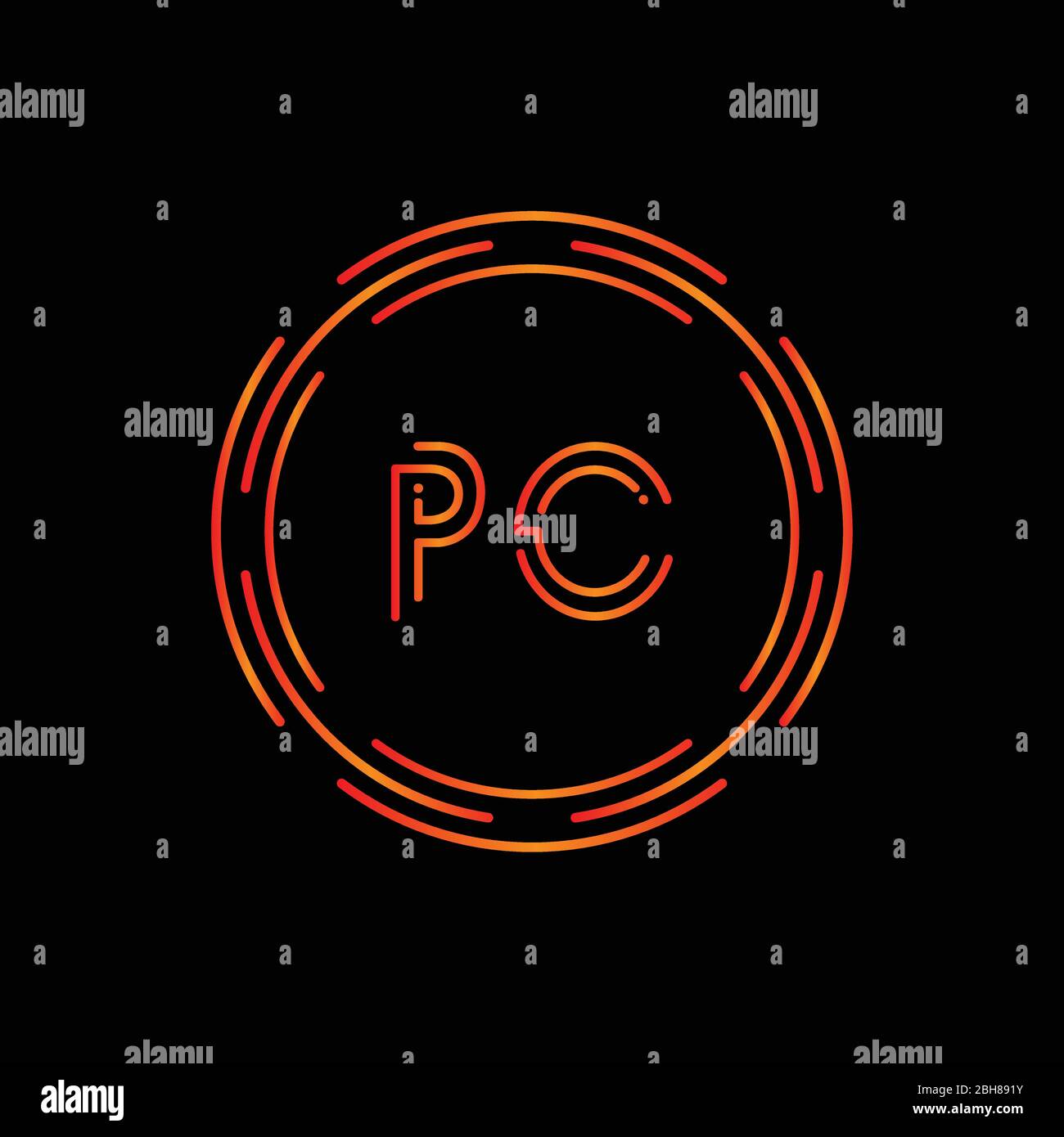 Initial Letter PC Logo Design Vector Template. PC Letter Logo Design ...