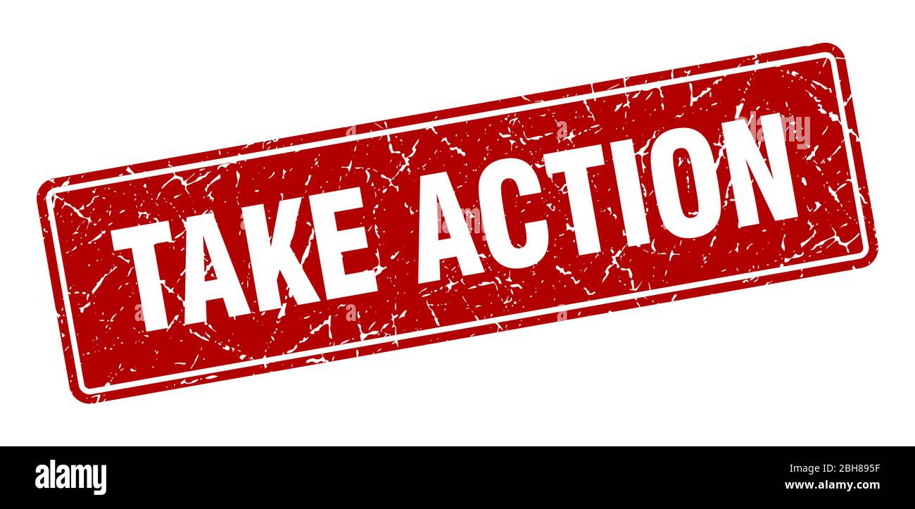 take action stamp. take action vintage red label. Sign Stock Vector ...