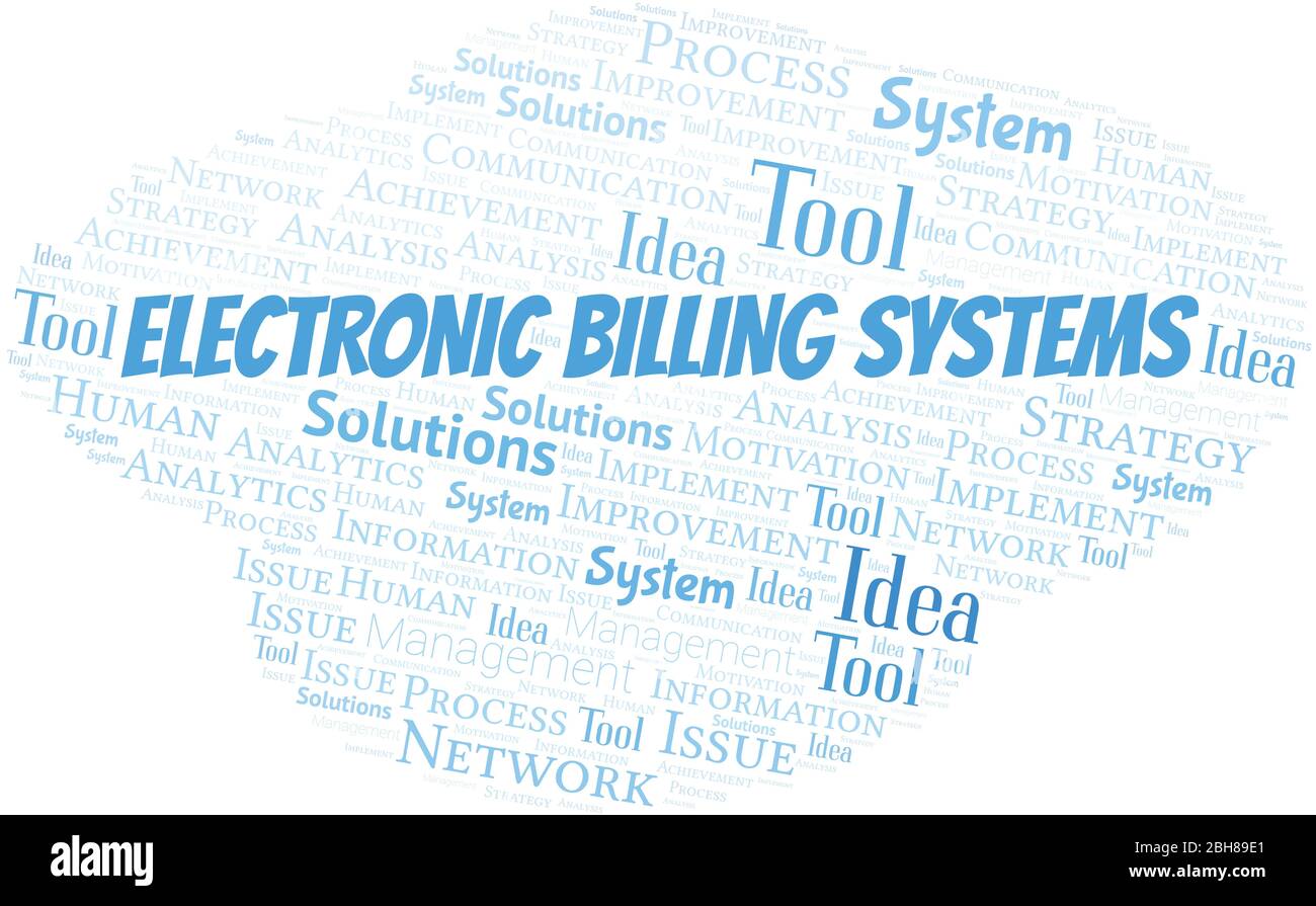 Electronic Billing Systems typography vector word cloud. Wordcloud ...