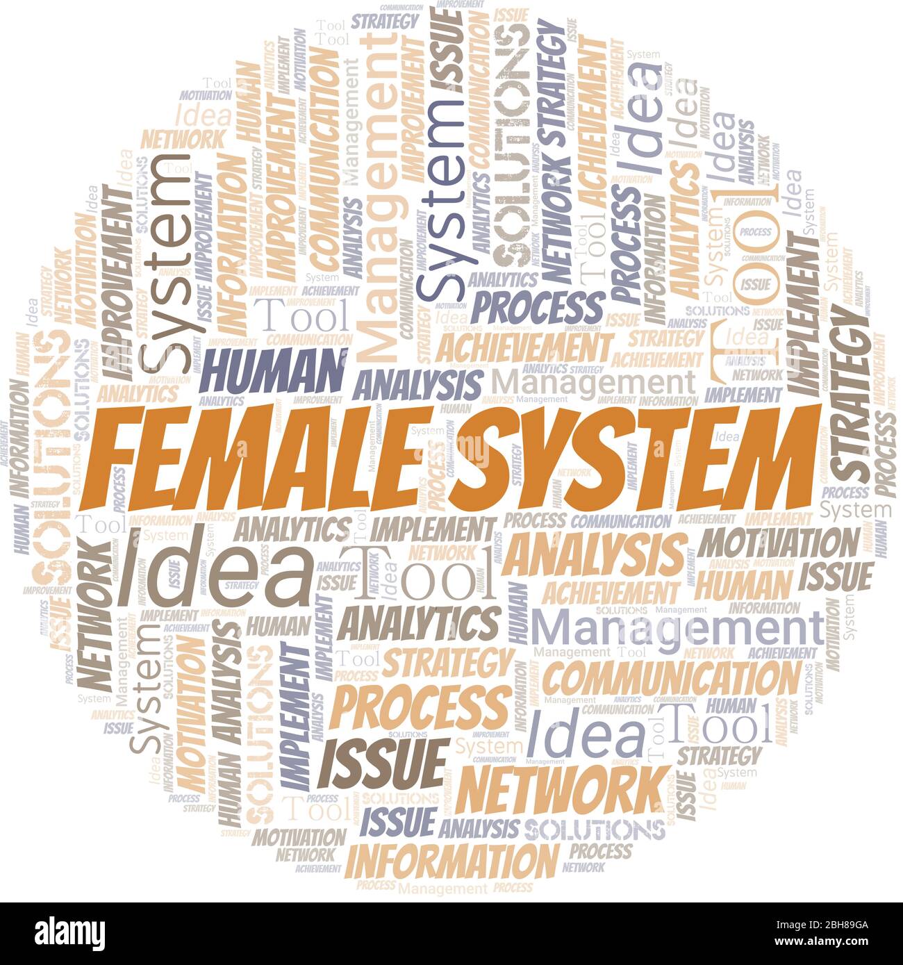 Female System typography vector word cloud. Wordcloud collage made with ...