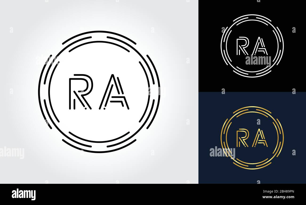 Initial Letter RA Logo Creative Typography Vector Template. Digital ...