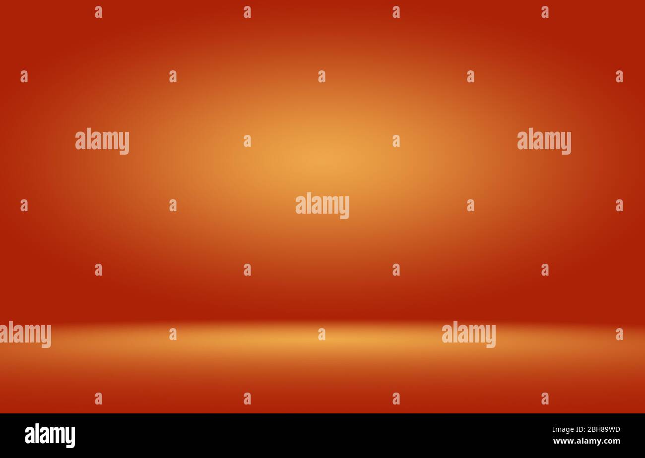 Orange photographic studio background vertical with soft vignette. Soft ...
