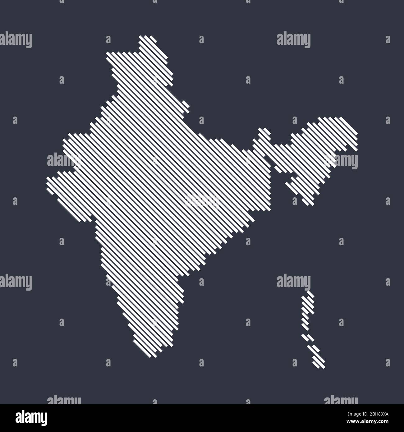 Stylized simple diagonal line map of India Stock Vector Image & Art - Alamy