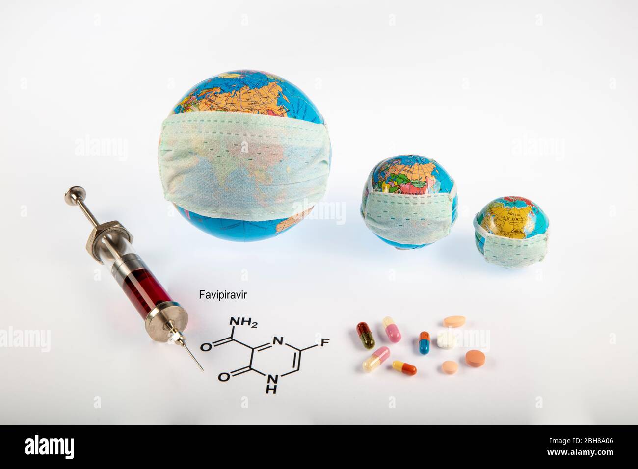 Structural chemical formula of favipiravir (avigan, T-705, favilavir ...
