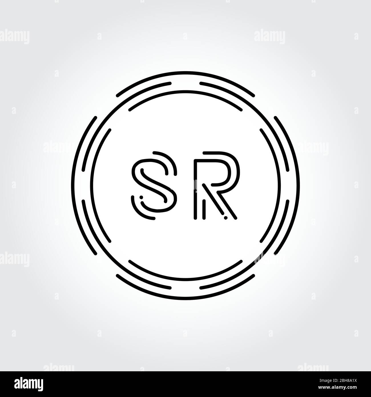 Initial SR Logo Design Creative Typography Vector Template. Digital ...