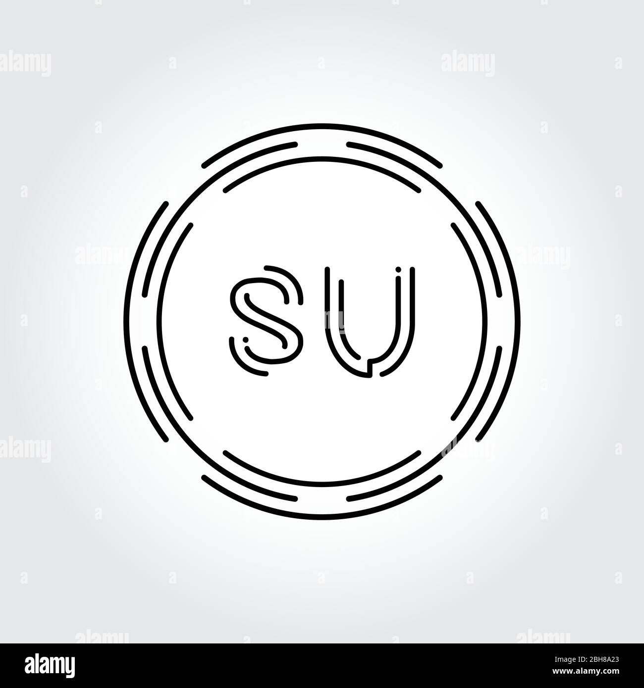Initial SU Logo Design Creative Typography Vector Template. Digital ...