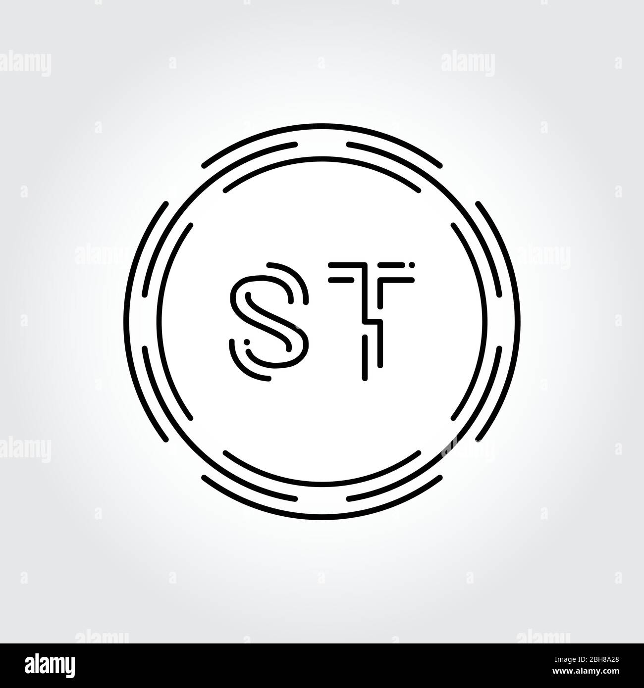 Initial ST Logo Design Creative Typography Vector Template. Digital ...