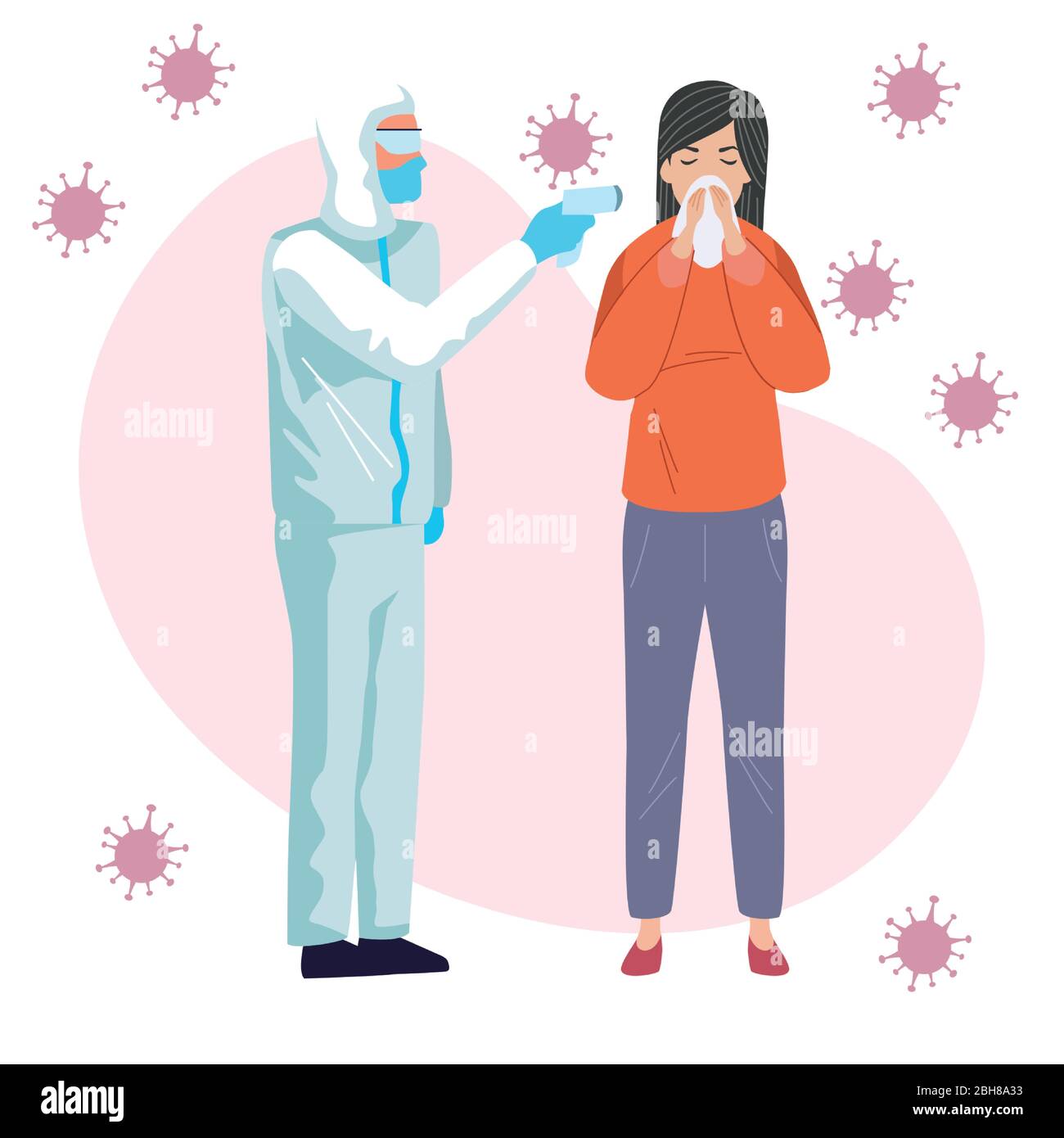 Doctor check temperature group hi-res stock photography and images - Alamy