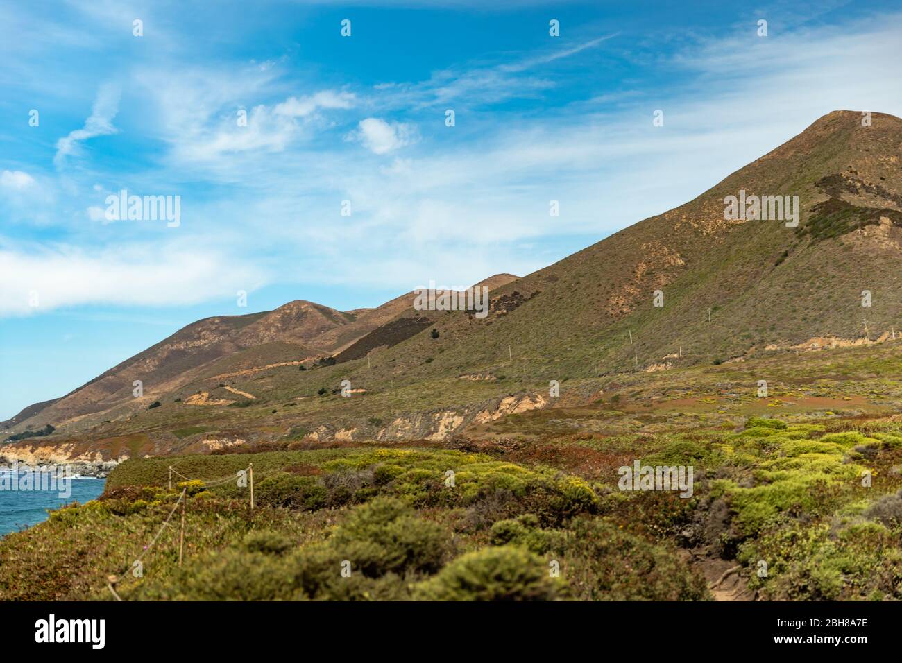 California coast line along the Pacific Ocean. A Beautiful View of the ...