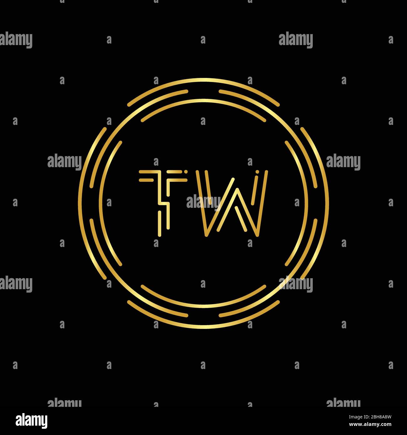 Initial Letter TW Logo Creative Typography Vector Template. Circle ...