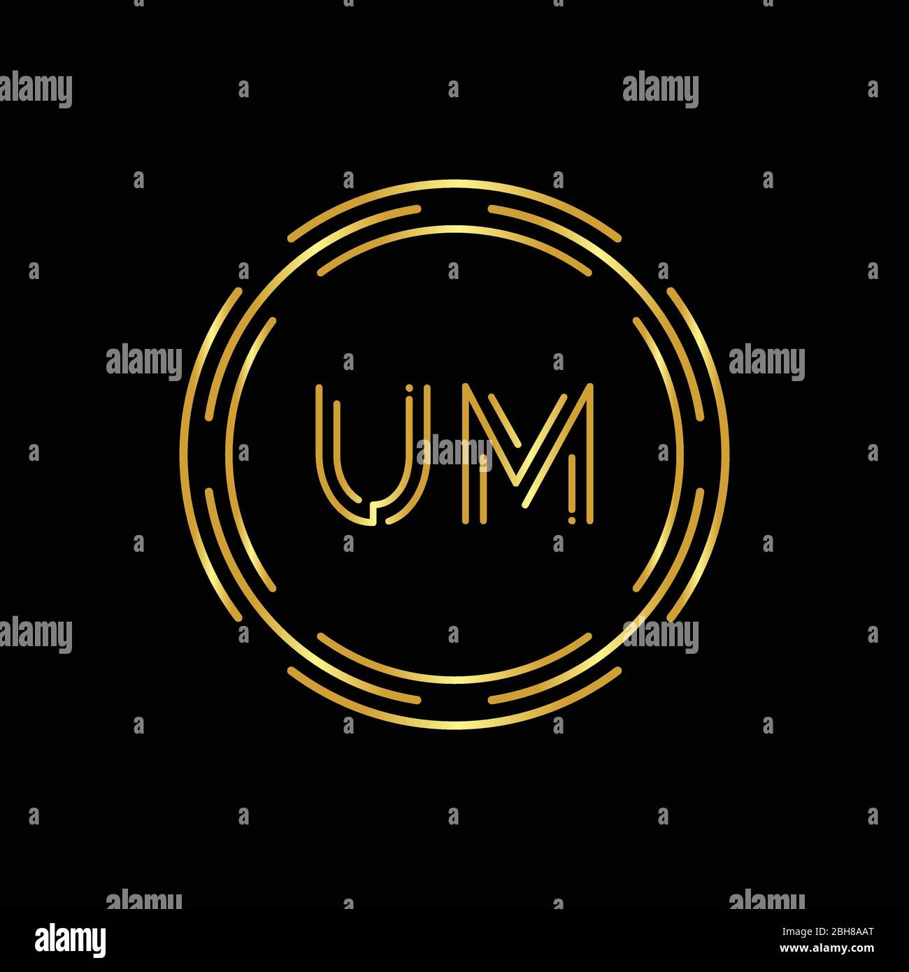 Initial UM Logo Creative Typography Vector Template. Digital Abstract ...