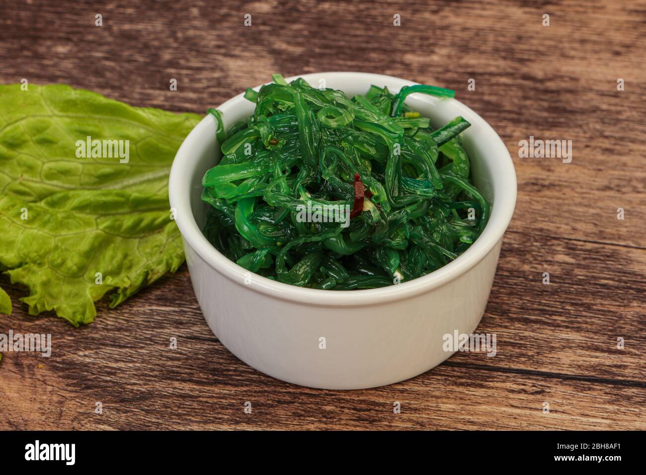 Green Chuka Seaweed Salad Isolated on White Background Top View. Wakame ...