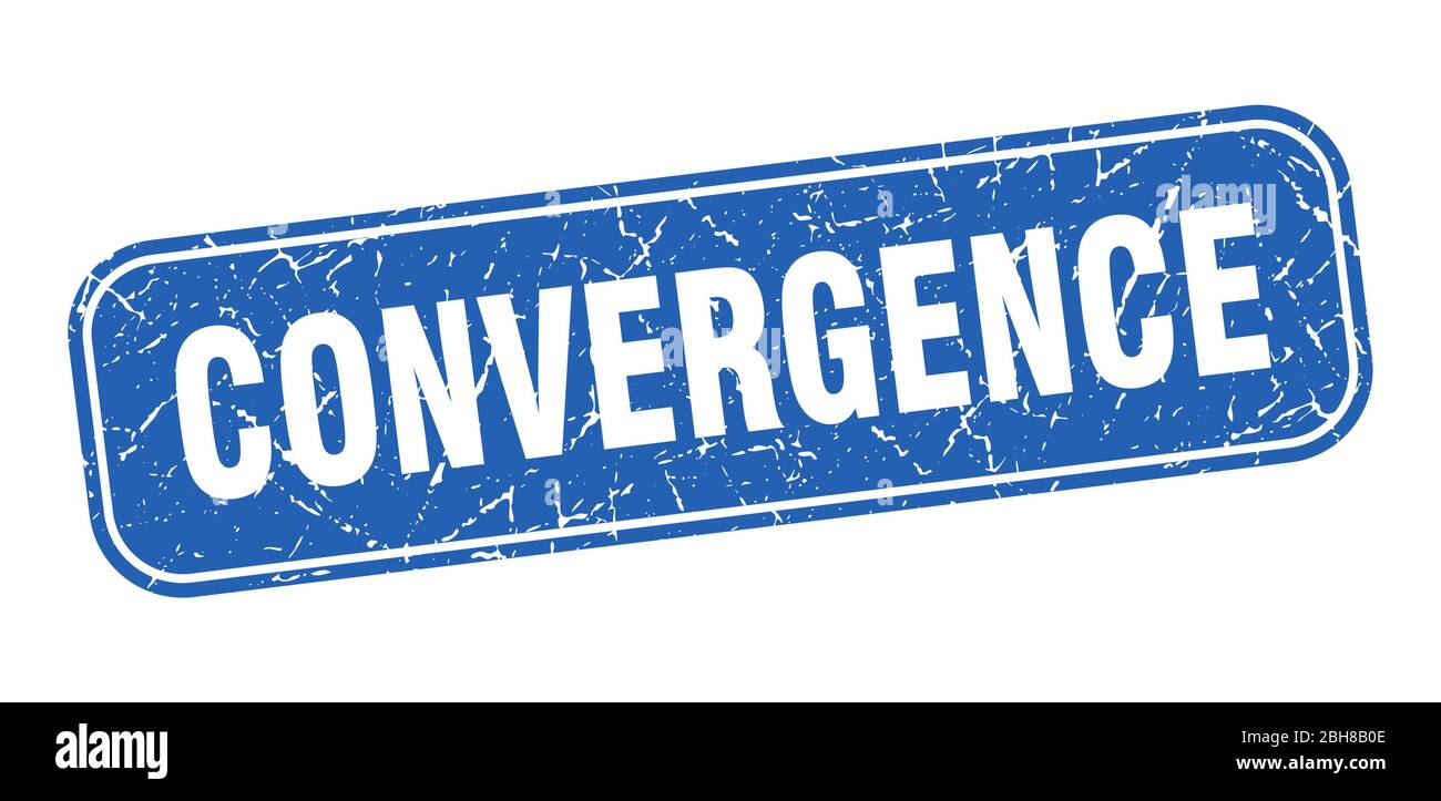 convergence stamp. convergence square grungy blue sign Stock Vector ...