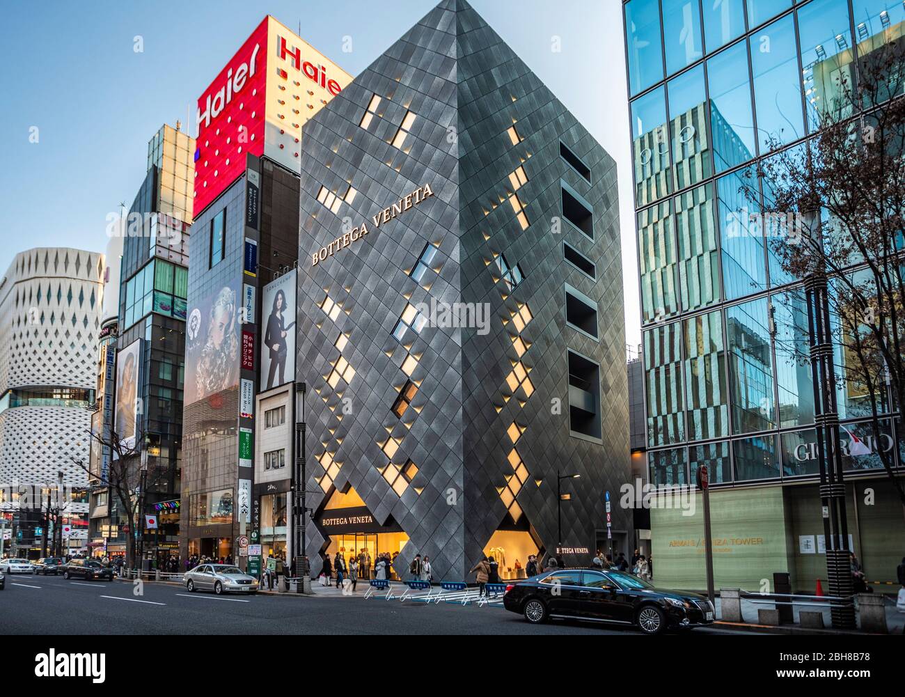 Japan, Tokyo City, Ginza District, Harumi Dori Avenue Stock Photo - Alamy