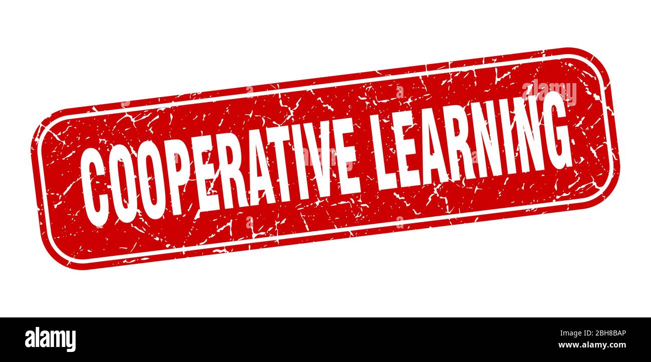 cooperative learning stamp. cooperative learning square grungy red sign ...
