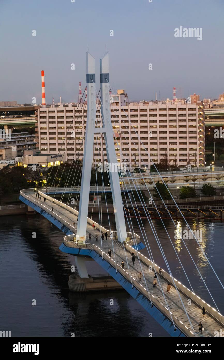 Japan, Honshu, Tokyo, Toyosu, Shinonome, Tatsuma Sakurabashi Bridge ...