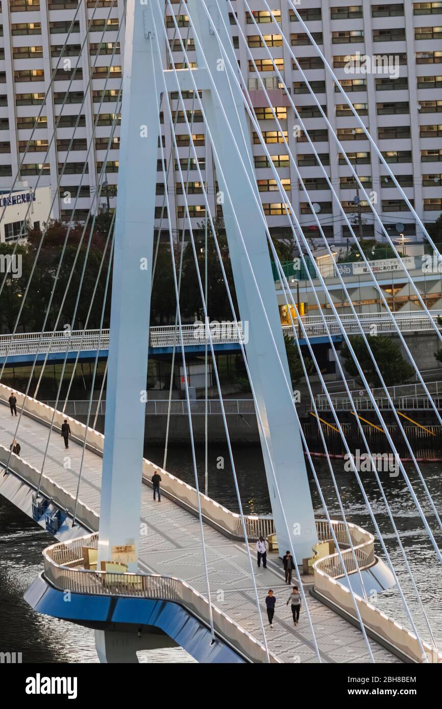 Japan, Honshu, Tokyo, Toyosu, Shinonome, Tatsuma Sakurabashi Bridge ...