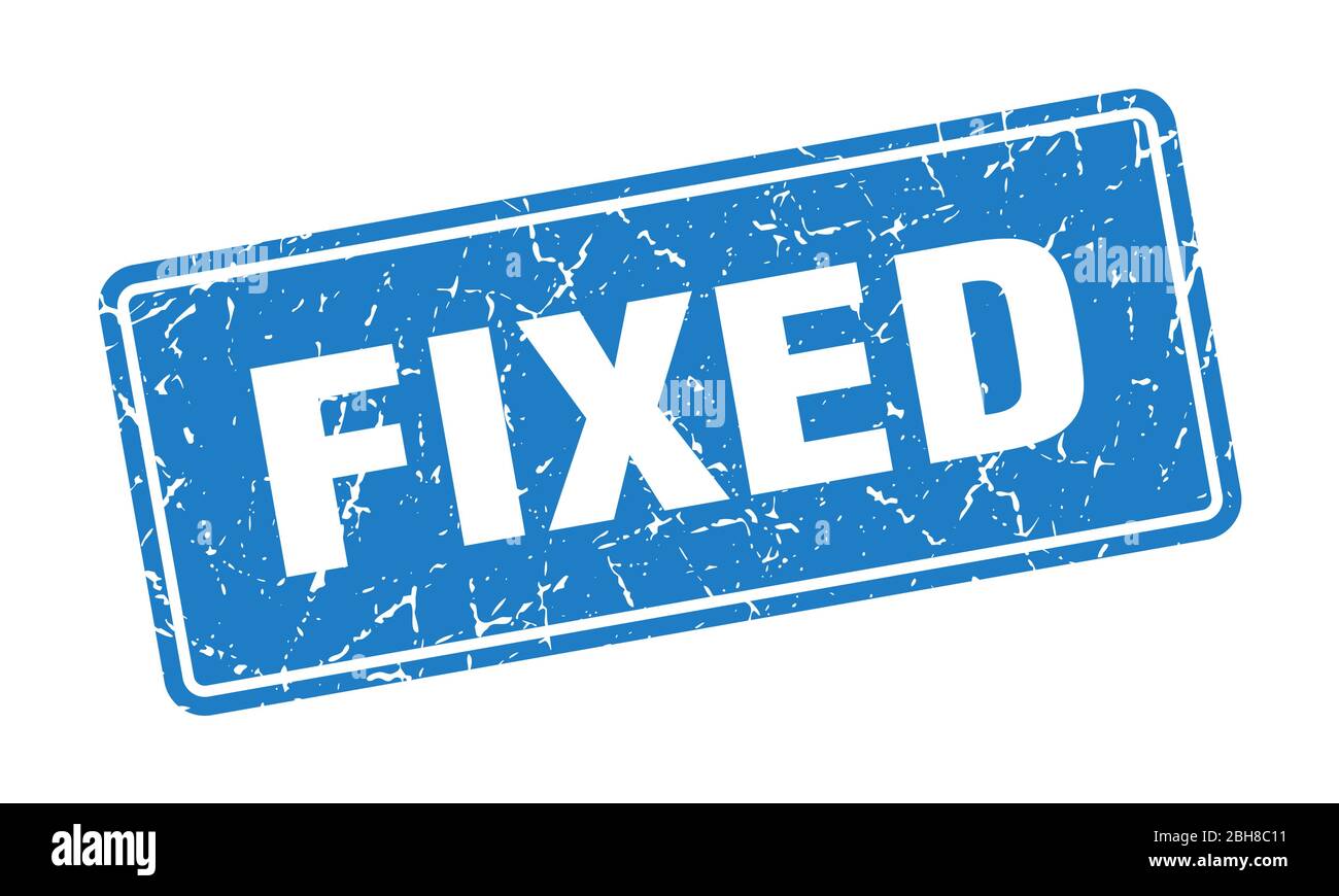 fixed stamp. fixed vintage blue label. Sign Stock Vector Image & Art ...