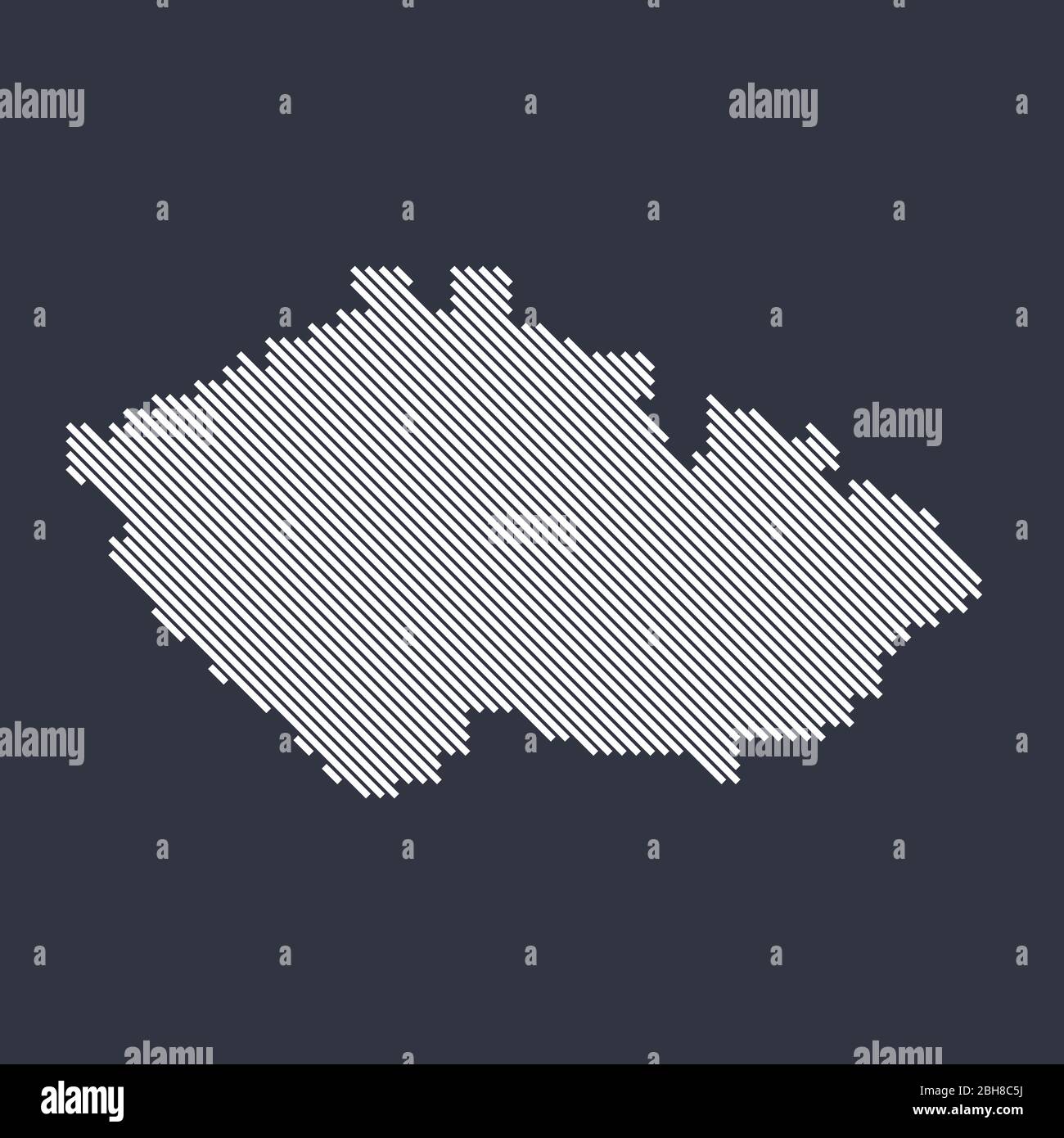 Stylized simple diagonal line map of Czech Republic Stock Vector Image ...
