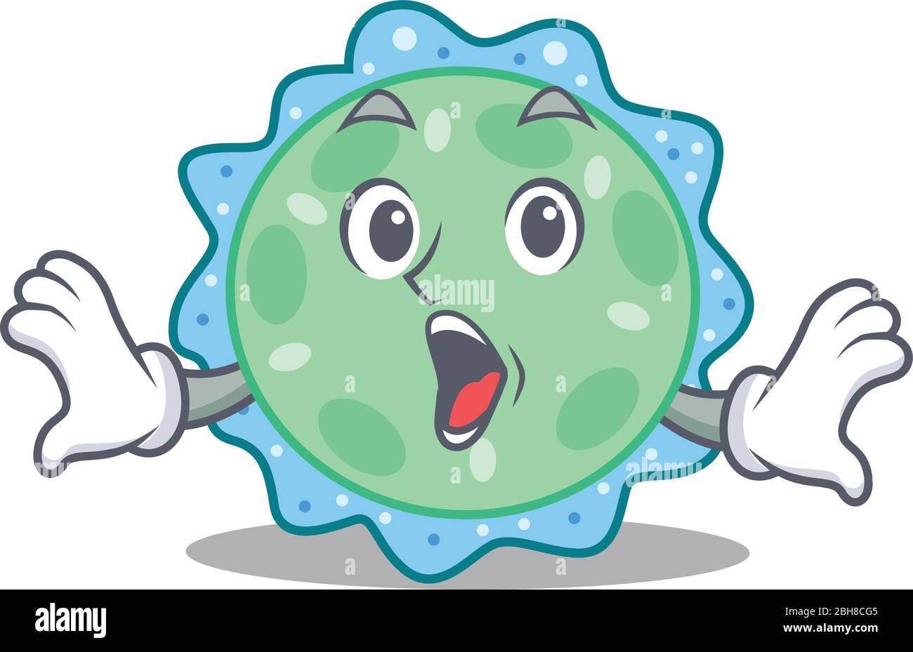 Cartoon design style of pseudomonas aeruginosa has a surprised gesture ...