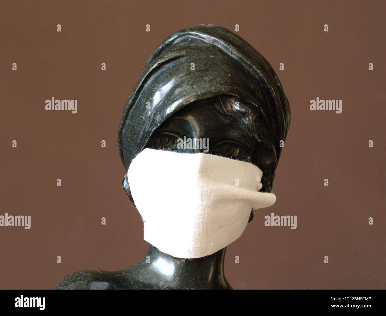 Bust Moe Moebella face mask Covid 19 Corona virus pandemic allegory ...